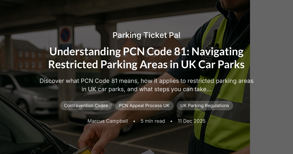 Understanding PCN Code 81: Navigating Restricted Parking Areas in UK ...
